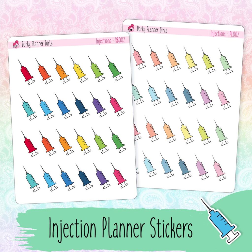 Rainbow Injections Planner Stickers – Dorky Planner Girls