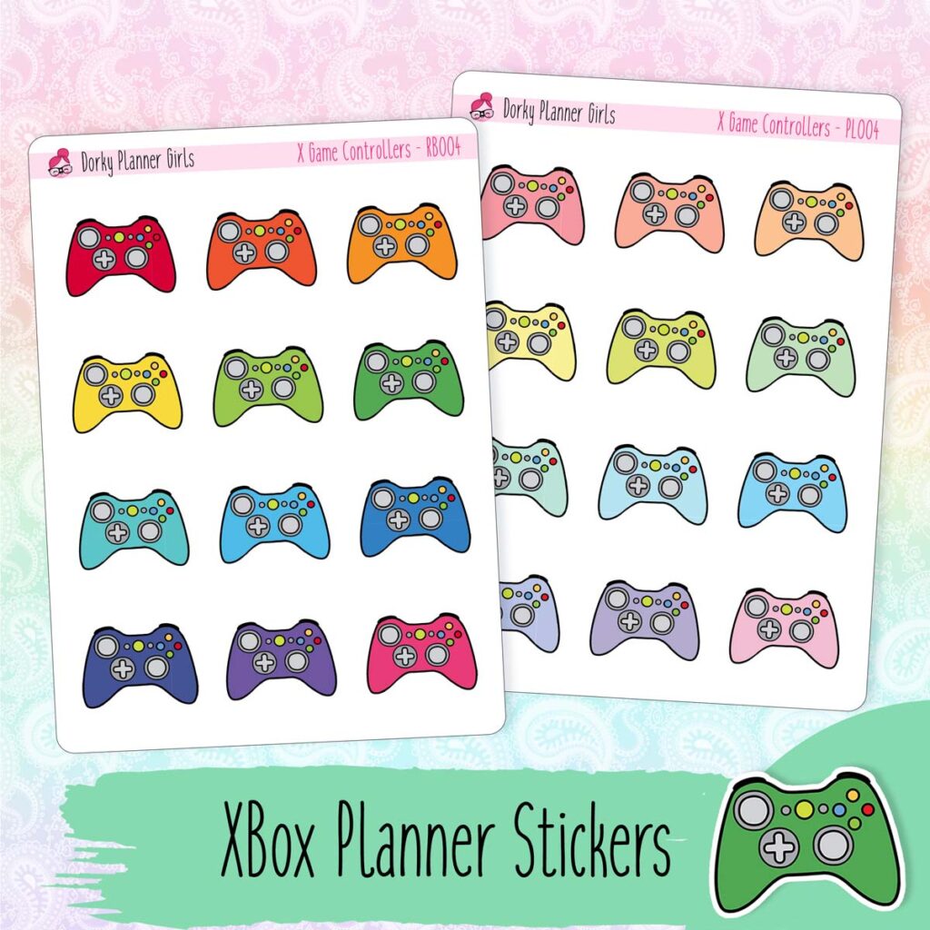 x Game Controllers Planner Stickers – Dorky Planner Girls