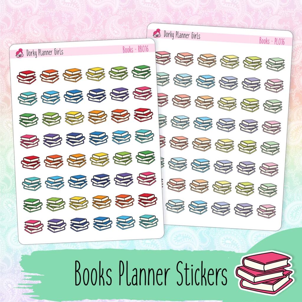 Books Planner Stickers – Dorky Planner Girls