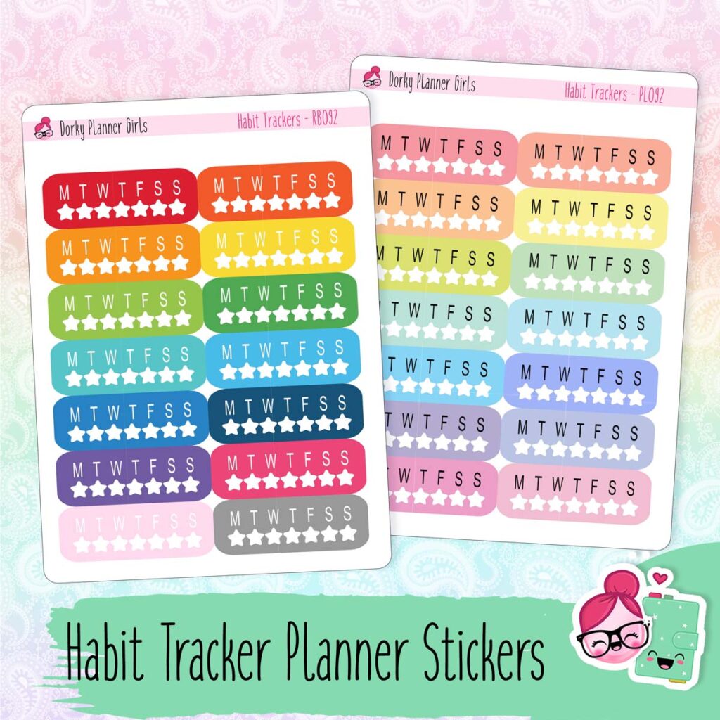 Habit Tracker Planner Stickers – Dorky Planner Girls