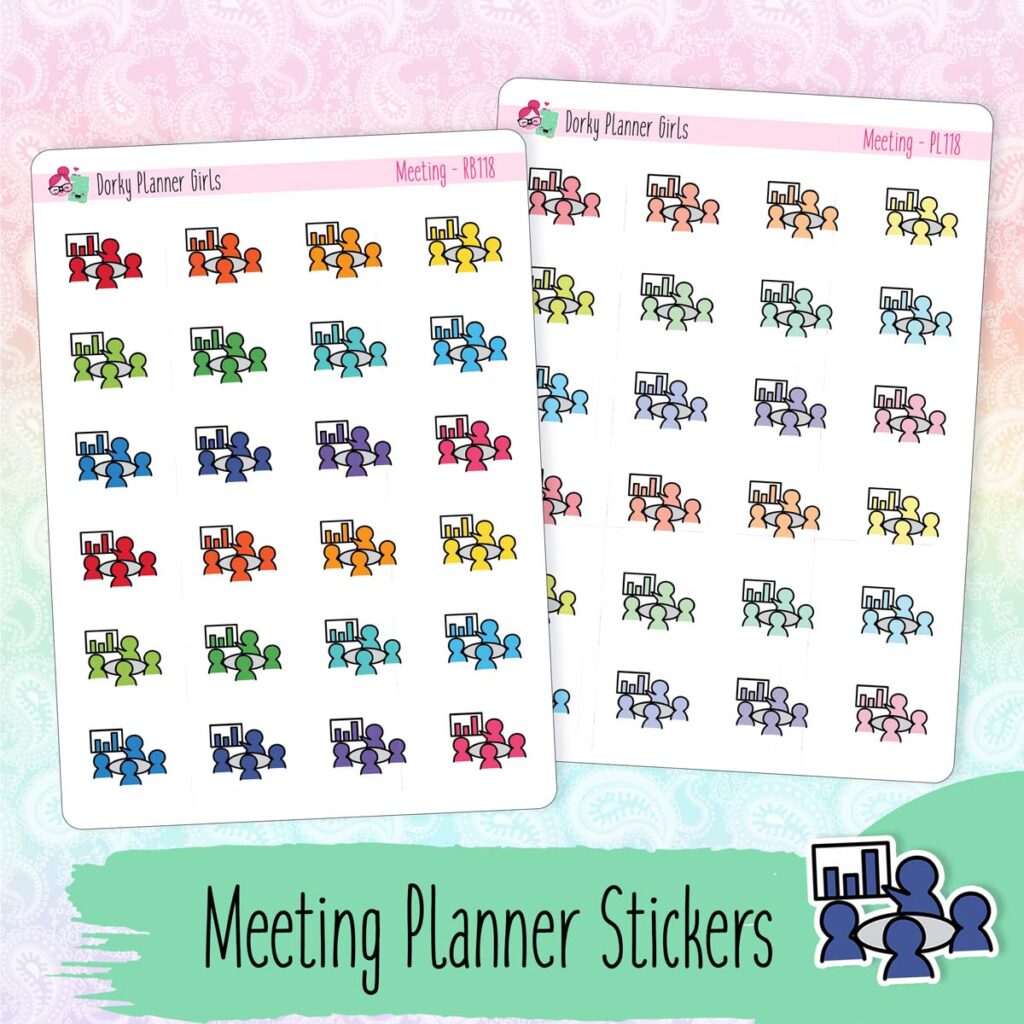 Meeting Stickers – Dorky Planner Girls