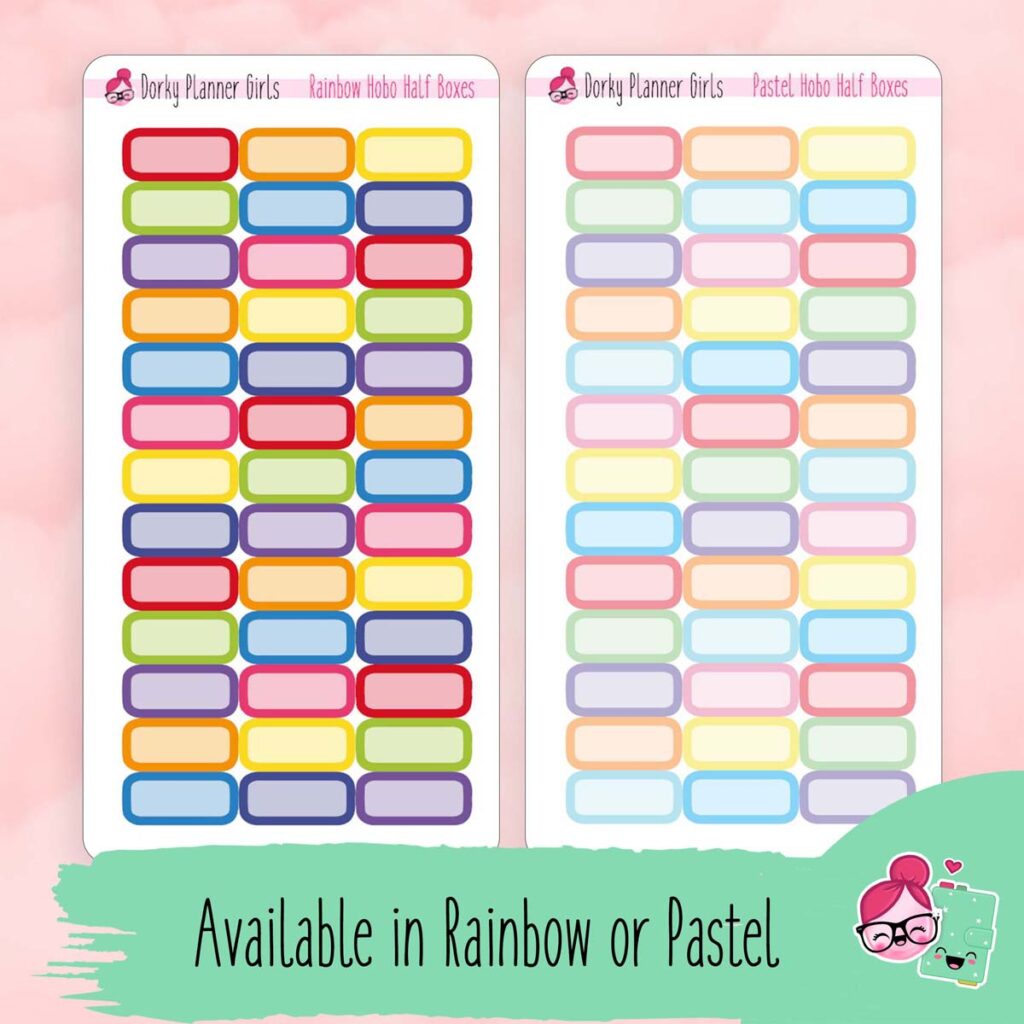 Rainbow Planner Stickers – Dorky Planner Girls