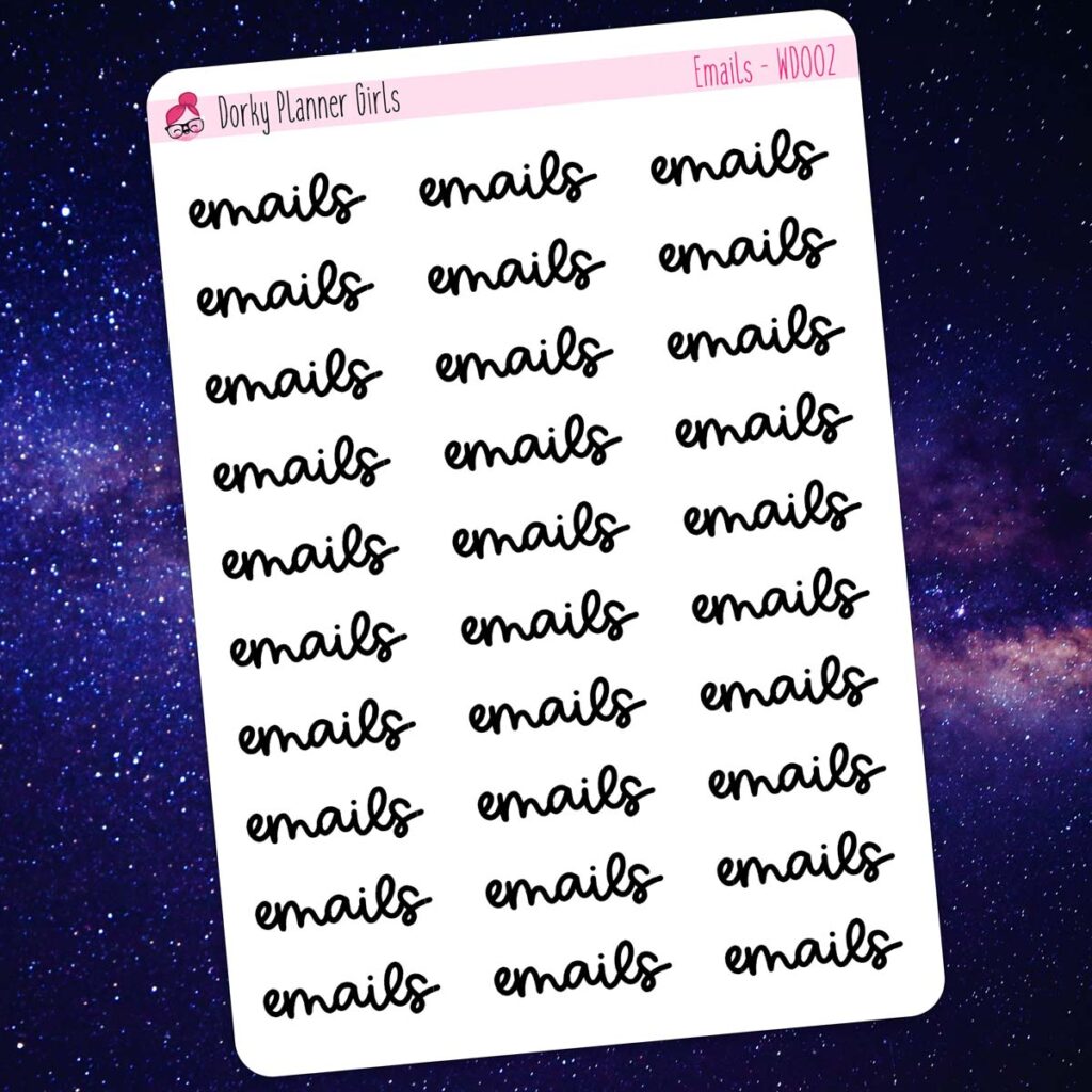 Emails Script Stickers – Dorky Planner Girls