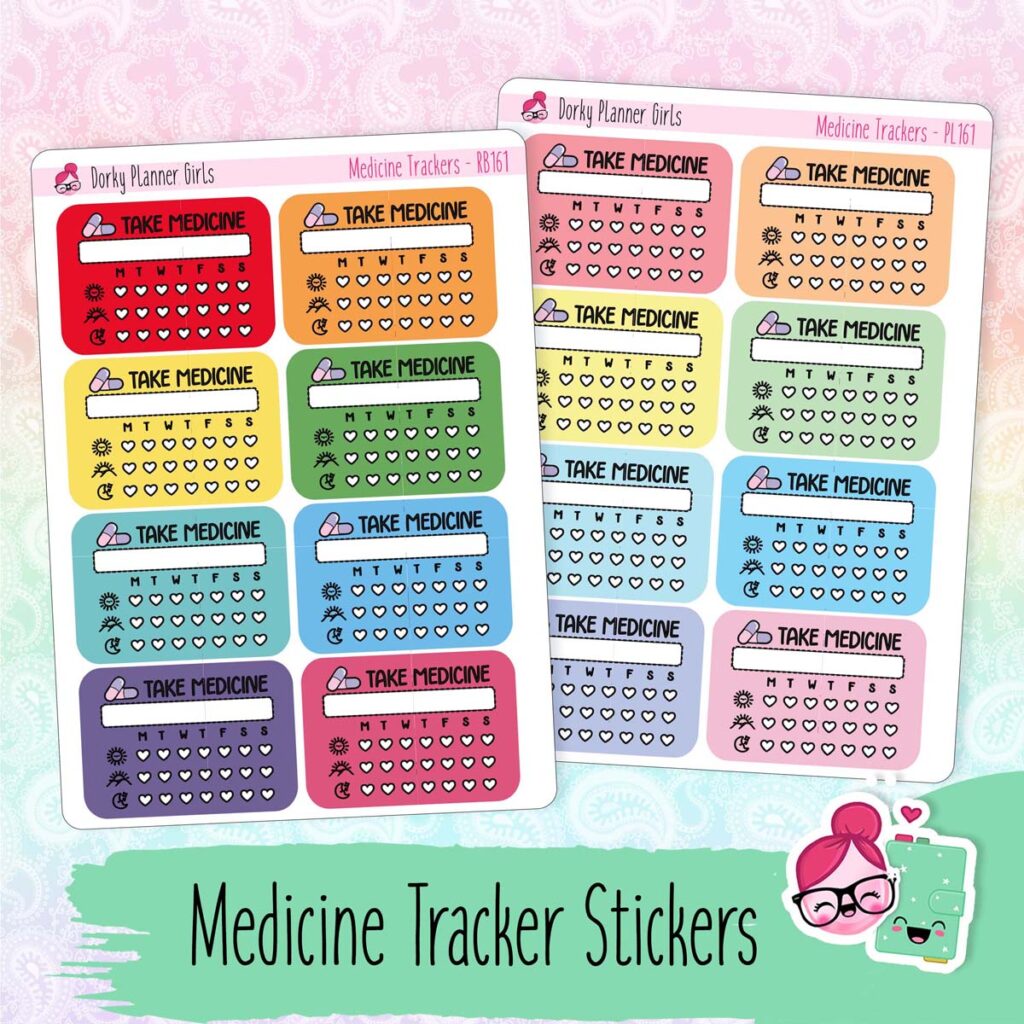 Medication Tracker Stickers – Dorky Planner Girls