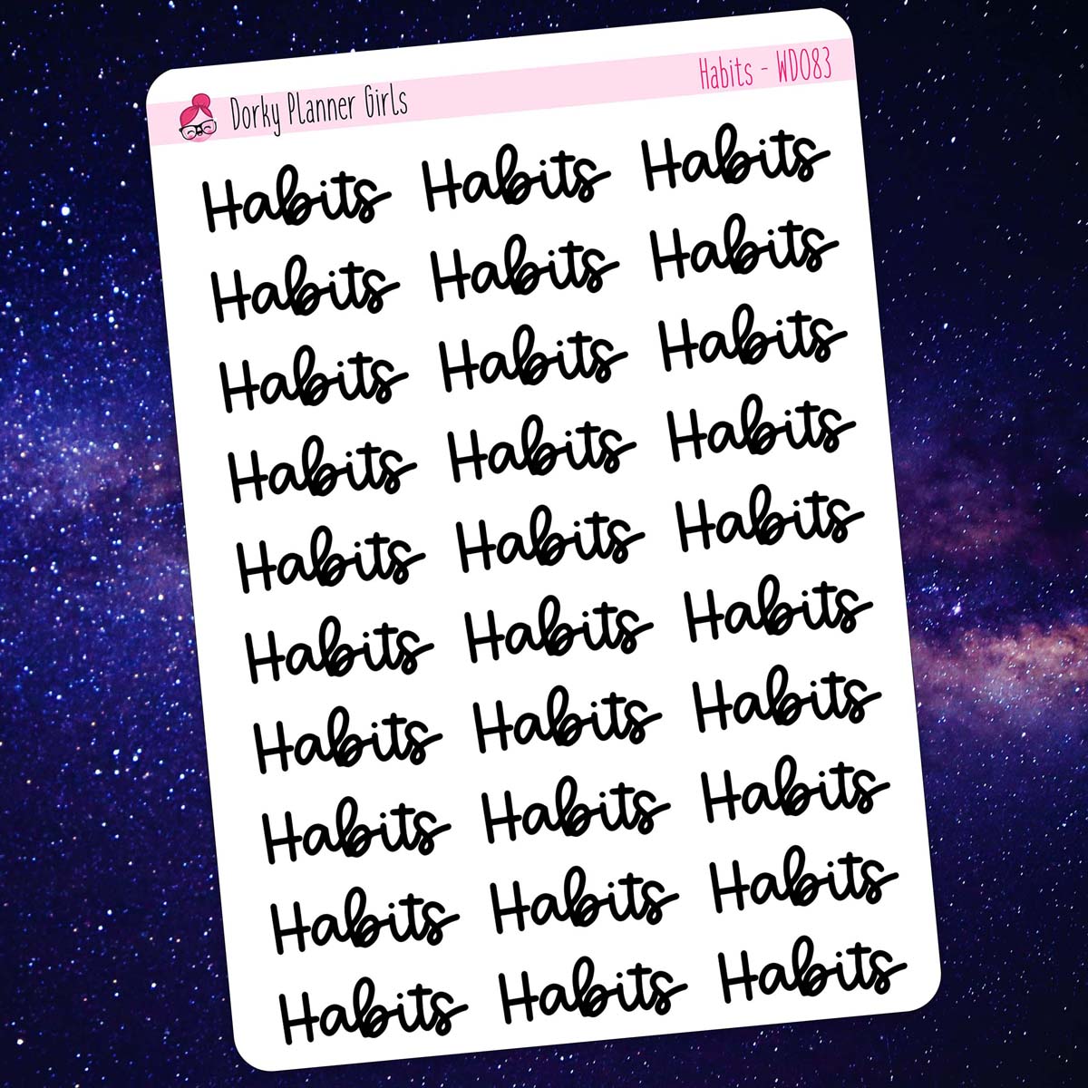 Habits Script Stickers – Dorky Planner Girls